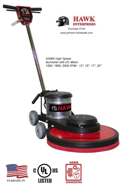 Hawk DC Rectified Burnishers Standard 13-15-17-20 inch 1500-2000 rpm