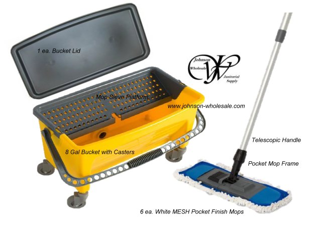 KIT-PRESS Floor Finish Kit 8gl Bucket Handle Mops